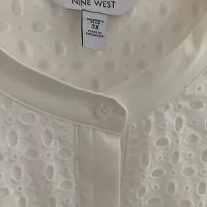 Nine West | Dresses | Nine West Plus Size 3x White Eyelet Fit Flare ...